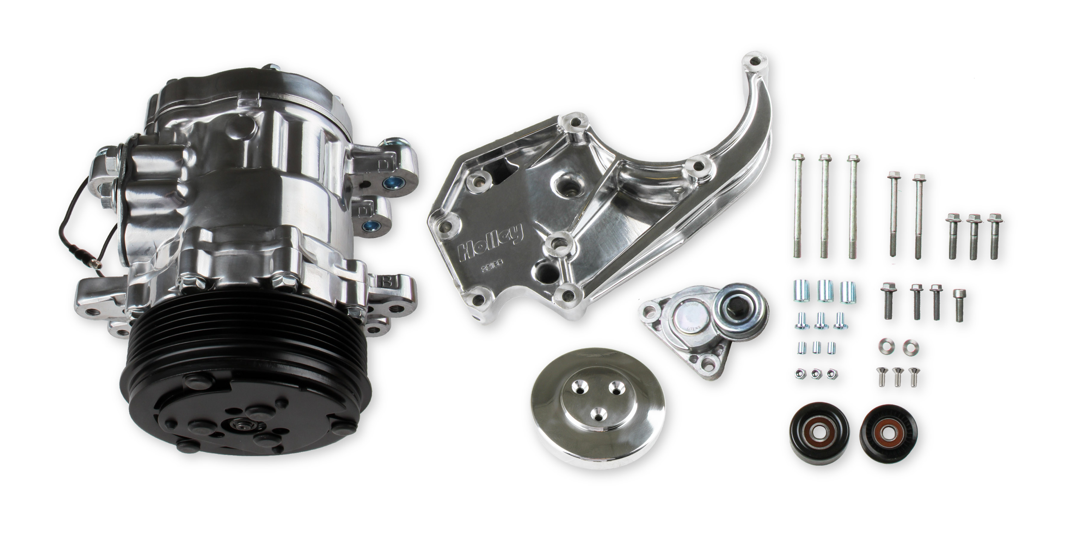Holley LS High-Mount A/C Accessory Drive Kit - Includes SD7 A/C ...