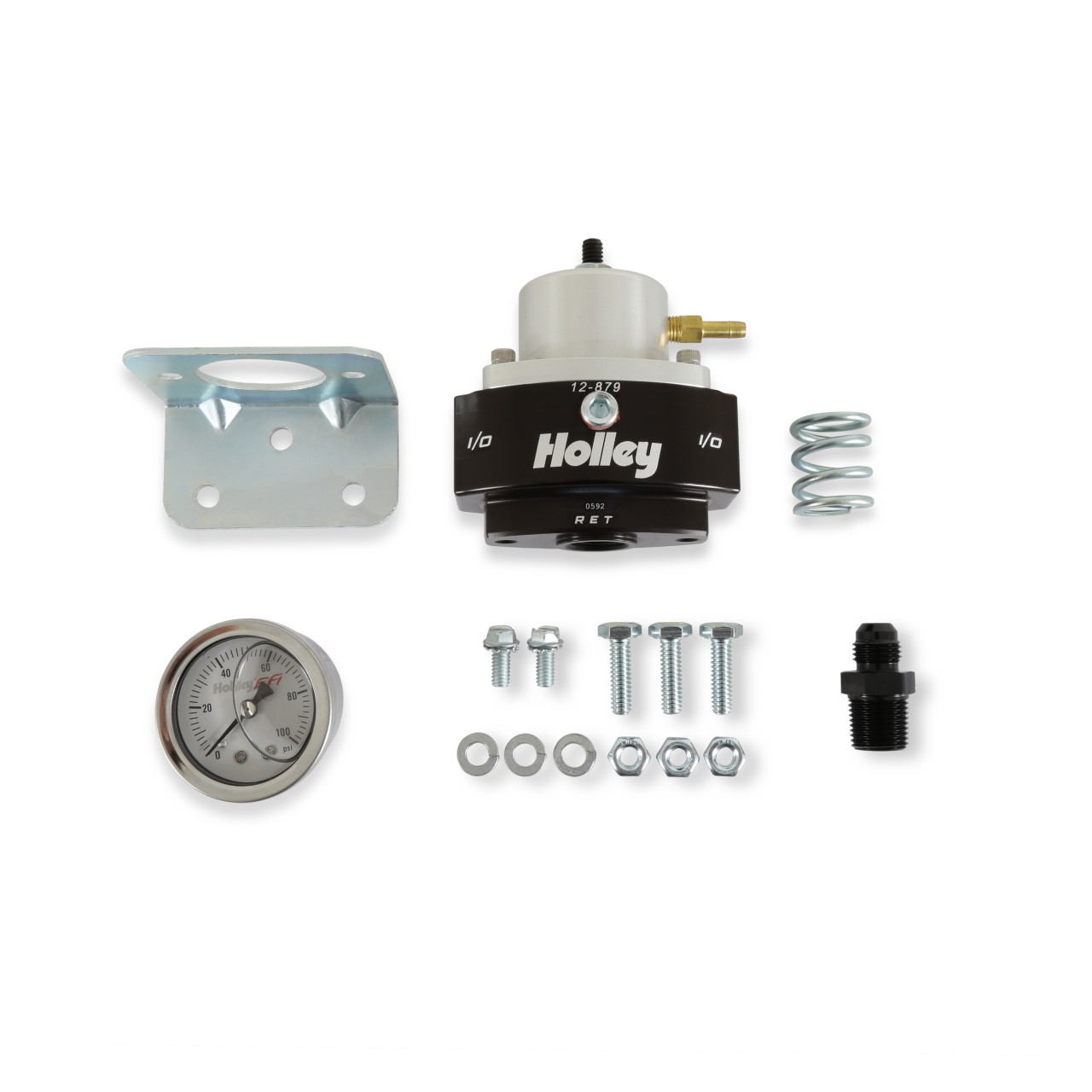 Holley Fuel Pressure Regulator Kit. Return-Style. 4 to 65 psi. 3/8NPT ...